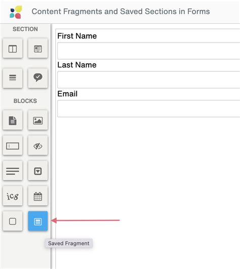 Create Content Fragments And Saved Sections In Forms Act On Connect Home