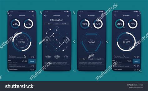 Different Ui Ux Gui Screens Flat Stock Vector Royalty Free Shutterstock