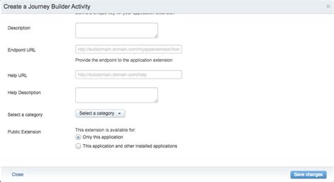 Marketing Cloud Setting Public Extensions For Journey Builder