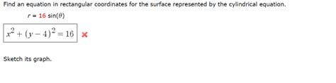 solved find an equation in rectangular coordinates for the