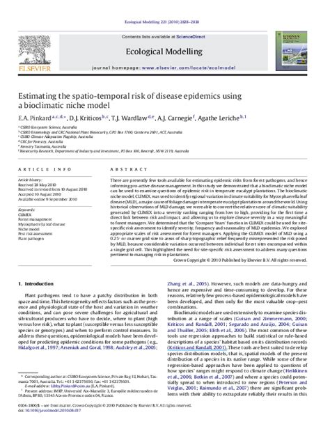 Pdf Estimating The Spatio Temporal Risk Of Disease Epidemics Using A