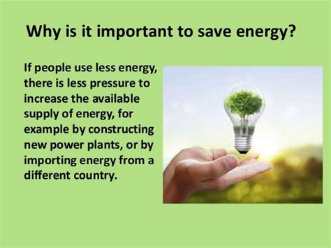 Saving Energy