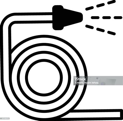 호스 릴 개념 Pvc 정원 수도관 벡터 아이콘 디자인 하우스키핑 기호 사무실 관리인 기호 포터 또는 클렌저 장비 스톡