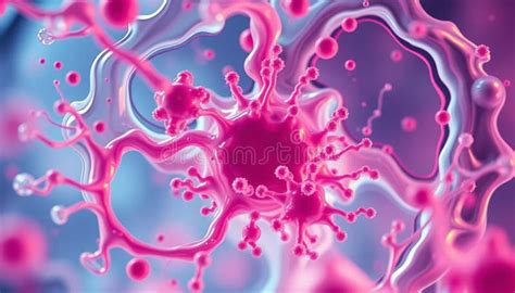 Exploring Microscopic Cellular Structures Pink And White Close Up Illustration Stock Image