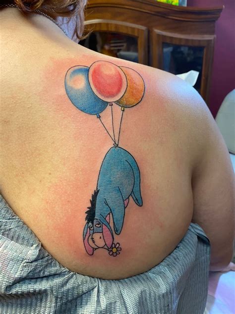 Eyore Tattoo With Balloons Eeyore Tattoo Tattoos Winnie The Pooh