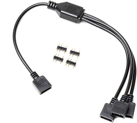 Ek Loop D Rgb 3 Way Splitter Cable 5v D Rgb Addressable Header With Classic 3 Pin Male To Male