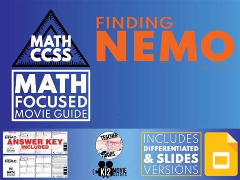 Math Movie Guide Questions Made For Finding Nemo Word Problems