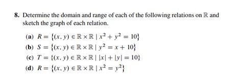 Solved Determine The Domain And Range Of Each Of The Chegg