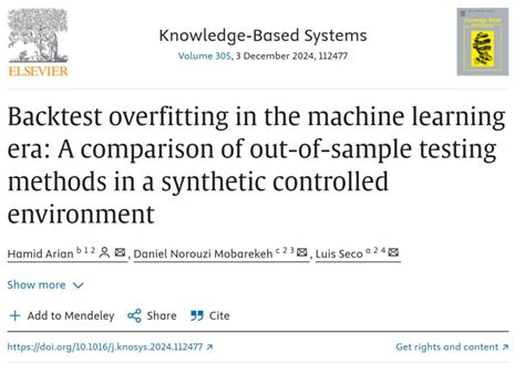 Hamid R Arian On Linkedin Trustworthyai Machinelearning Backtesting Crossvalidation