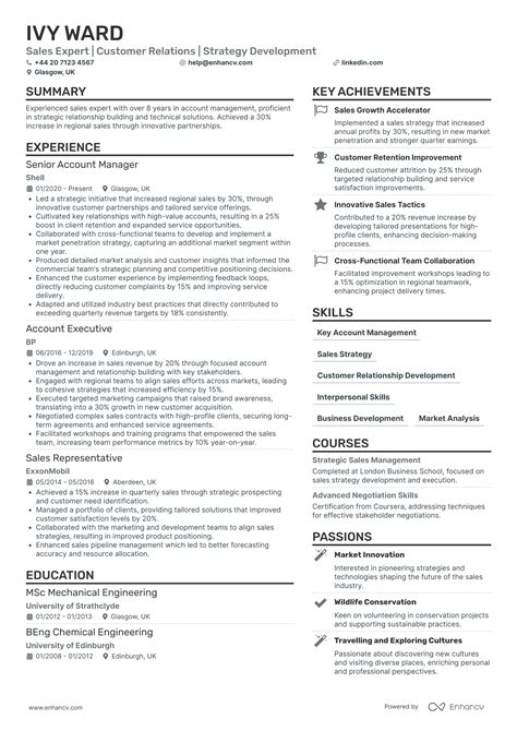 Key Account Manager Cv Examples And Guide For 2026