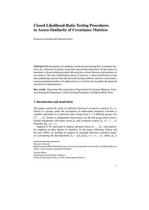 Pdf Closed Likelihood Ratio Testing Procedures To Assess Similarity