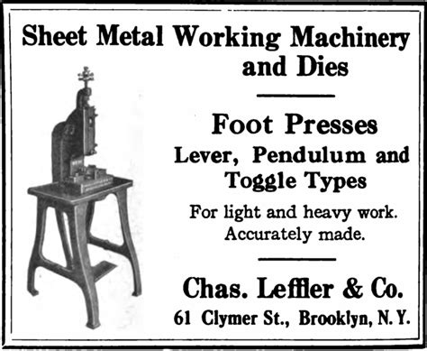 Charles Leffler And Co 1914 Ad Foot Presses
