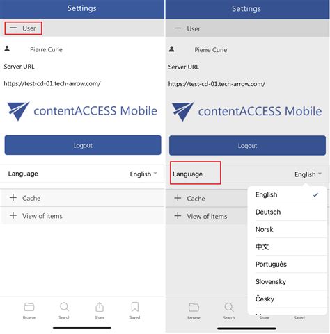 Contentaccess Mobile Settings Users Tech Arrow Documentation Center