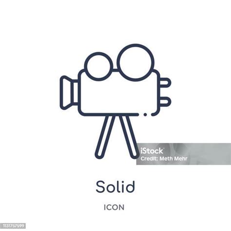 시네마 아웃 라인 컬렉션에서 선형 단색 아이콘입니다 얇은 라인 단색 아이콘 흰색 배경에 고립입니다 솔리드 트 렌 디 일러스트레이션 고체에 대한 스톡 벡터 아트 및 기타