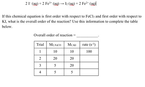 Solved Aq Fe Aq Aq Fe Aq If Chegg Com