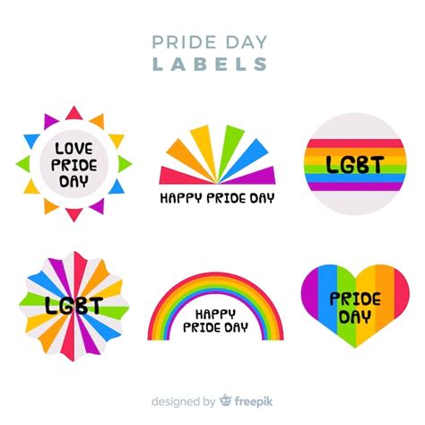 Free Vector Pride Day Labels Collection
