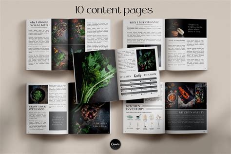 canva cookbook template dark moody