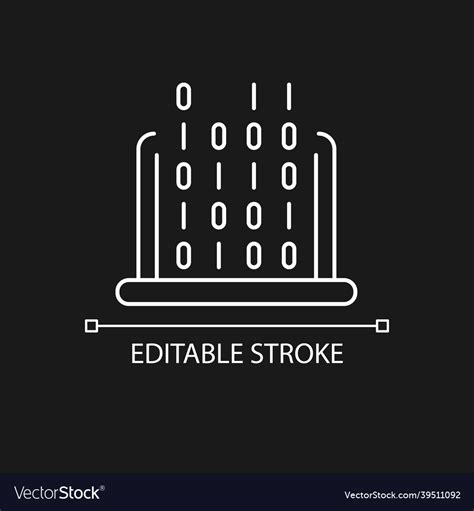 It White Linear Icon For Dark Theme Royalty Free Vector