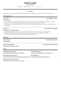 Plc Programmer Resume Examples And Templates
