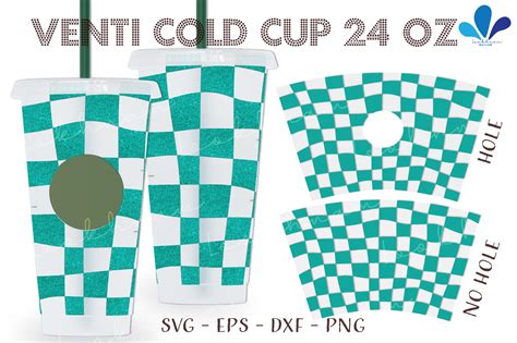 Retro Checker Wave Pattern Venti Wrap Graphic By Lookhnam · Creative Retro Checker Wave Pattern Venti Wrap Graphic By Lookhnam · Creative