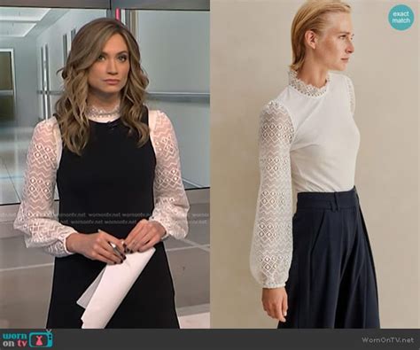 Wornontv Ellisons White Lace Sleeve Top On Nbc News Daily Ellison