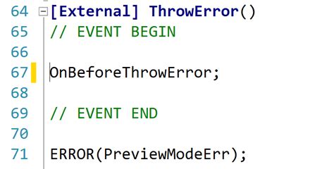 Event Request Codeunit Event OnAfterIsActive And Event OnBeforeThrowError Issue