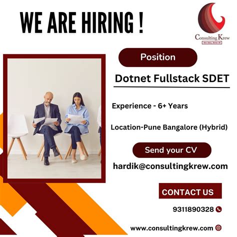 Job Title Dotnetfullstack Sdet Consulting Krew Pvt Ltd