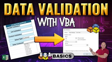 Vba For Beginners Data Validation Taken To The Next Level Youtube