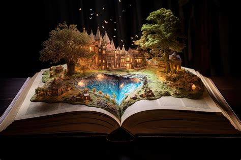Open Book With Fairy Tale Castle On The Pages Fairy Tale Concept Stock