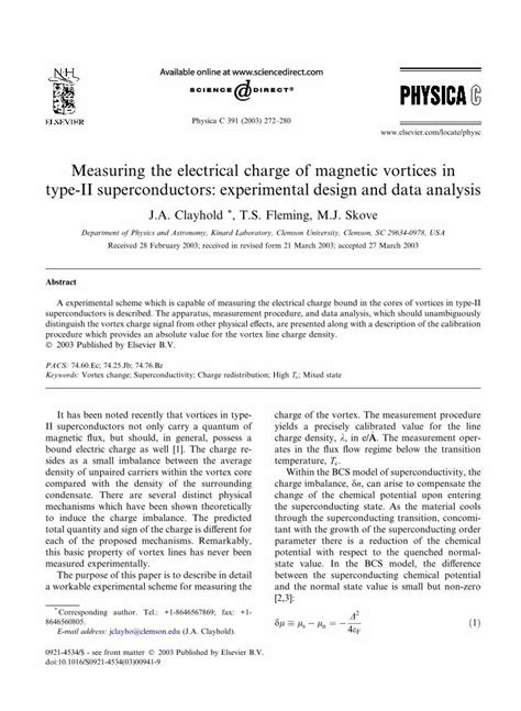 Pdf Measuring The Electrical Charge Of Magnetic Vortices In Type Ii Superconductors