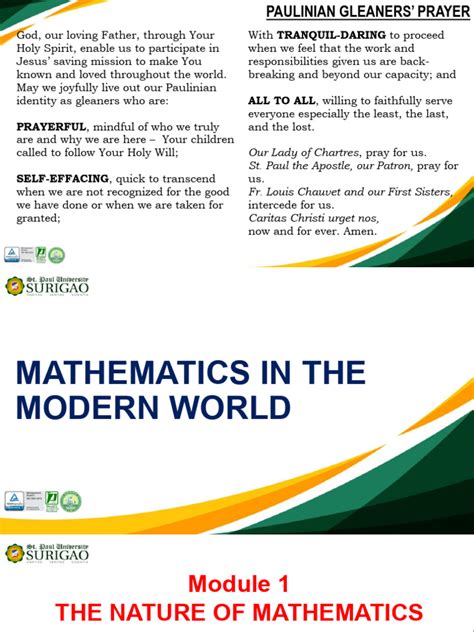 Module 1 The Nature Of Mathematics Pdf Inductive Reasoning Reason