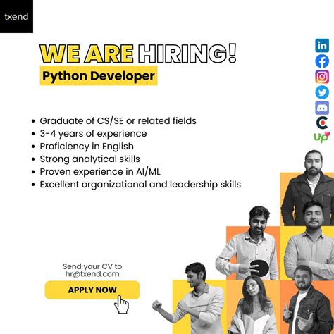 Txend Inc On Linkedin Txend Hiring Cv Team Python Developer