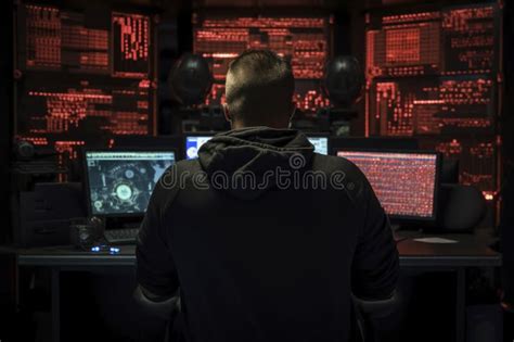 Cybersecurity Expert At Work Stock Image Image Of Dark Multiple 307178383