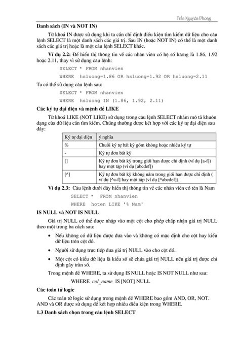 Giáo trình SQL server tiếng việt PDF