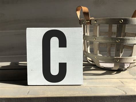 Farmhouse Farmhouse Sign Initial Sign C Sign Initial Decor Wood Decor