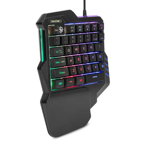 YCKZZR One Handed Gaming Keyboard Ergonomic Game Controller RGB LED Backlit Keys Half