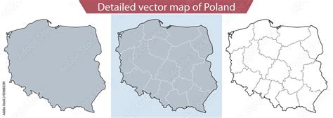 Detailed Vector Map Of Poland Stock Vector Adobe Stock