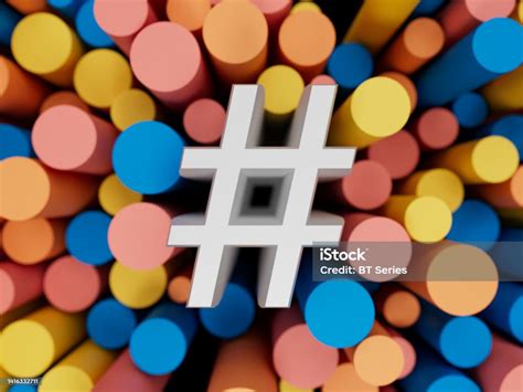 해시 태그 소셜 미디어 마케팅 압출 서클 추상 현대 3d 일러스트 레이션 개념 0명에 대한 스톡 사진 및 기타 이미지 0명 3차원 형태 개념 Istock