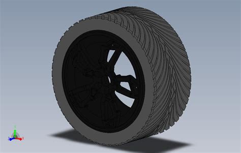 汽车车轮 1 Solidworks 2016 模型图纸免费下载 懒石网