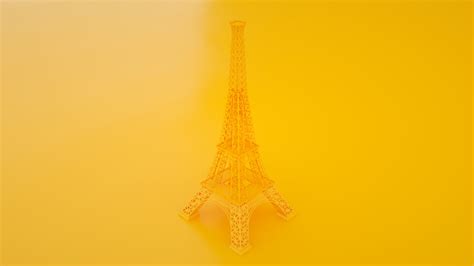 노란색 배경에 고립 된 에펠 탑 여행 프랑스 3d 일러스트레이션 3차원 형태에 대한 스톡 사진 및 기타 이미지 3차원 형태 에펠탑 디지털 생성 이미지 Istock