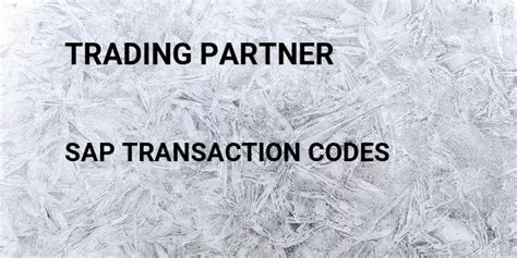 Trading Partner Tcode In Sap Transaction Codes List