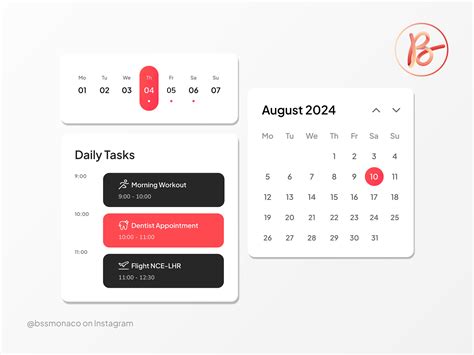 Uiux Calendar Widgets By Ben Sylvester Strautmann On Dribbble
