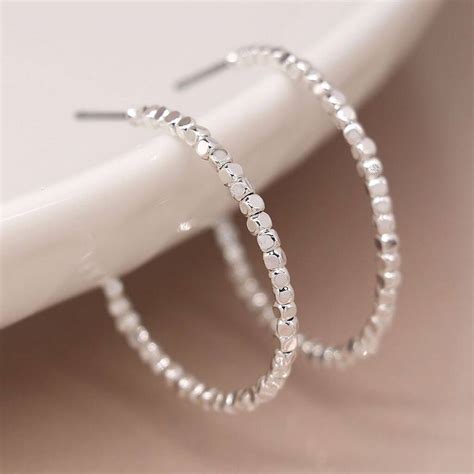 Silver Plated Medium Hoop Earrings By Chapel Cards