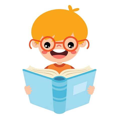 아이 읽기 책의 그림 프리미엄 벡터