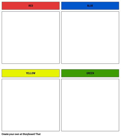 Sorting Board Printable Colors Example Storyboard