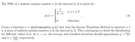 Solved The Pdf Of A Uniform Random Number A In The Interval