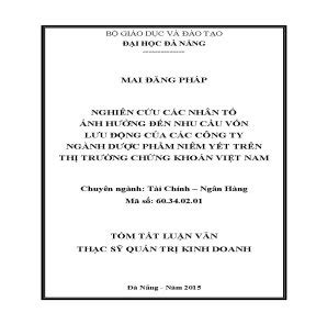 Tóm tắt luận văn Thạc sĩ Quản trị kinh doanh Nghiên cứu các nhân tố ảnh hư