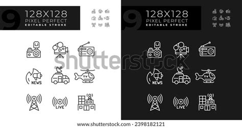 Pixel Perfect Dark Light Icons Representing Stock Vector Royalty Free Shutterstock