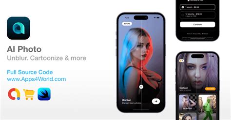 ai photo swiftui source code unblur cartoonize object and bg remover