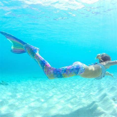 Womens Swimmable Floral Mermaid Tail Swimsuit For Beach Pool